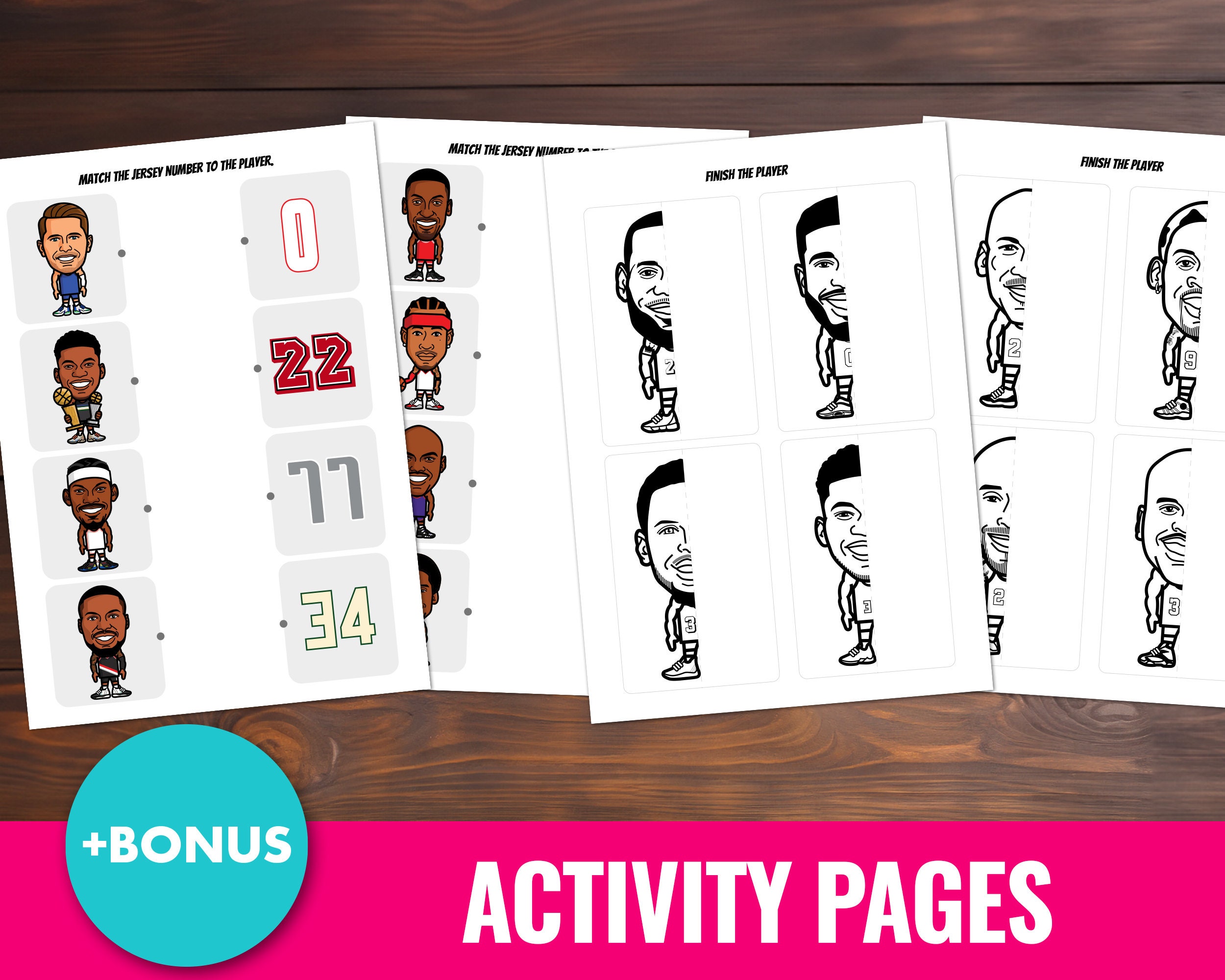 Hoops & Hues Basketball Coloring Book - Etsy