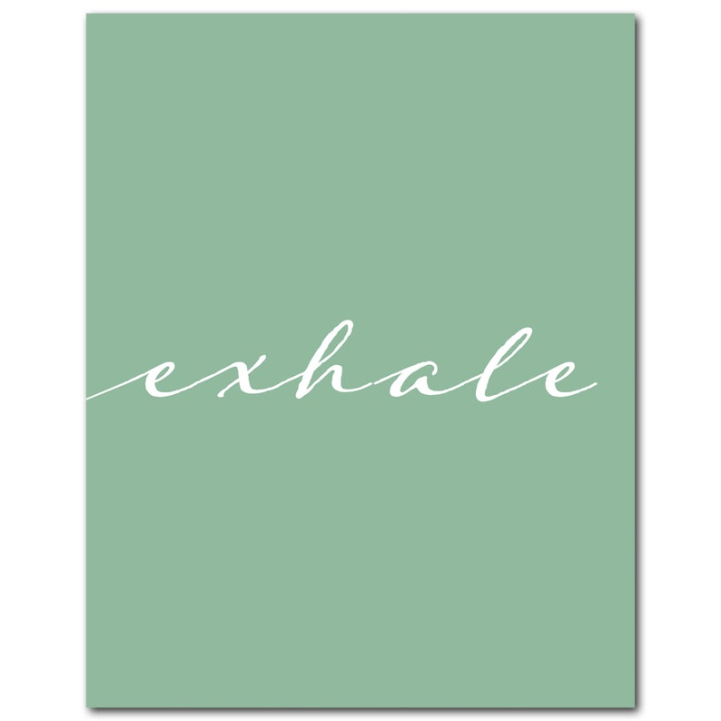 Inhale Exhale Wall Art, Set of 3 Unframed Art Prints on Canvas Style ...