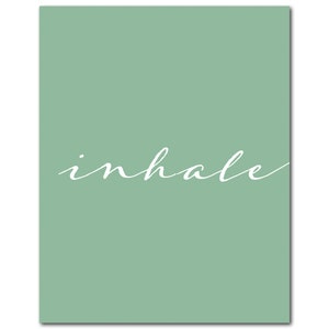 Inhale Exhale Wall Art, Set of 3 Unframed Art Prints on Canvas Style ...