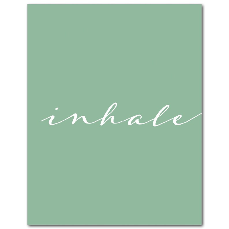 Inhale Exhale Wall Art, Set of 3 Unframed Art Prints on Canvas Style ...