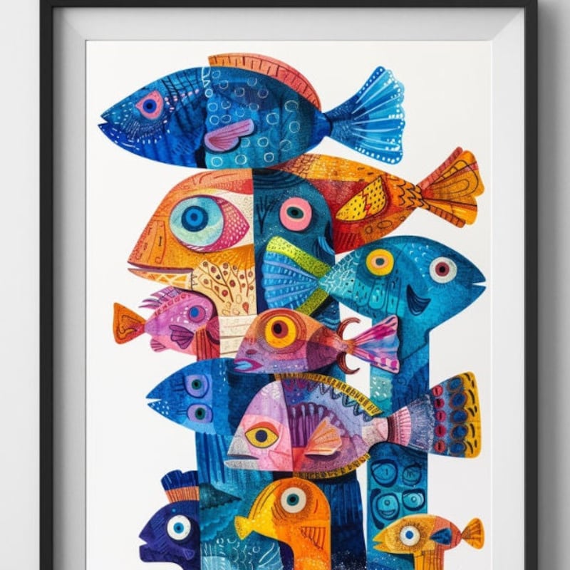 Abstract Fish Art - Etsy
