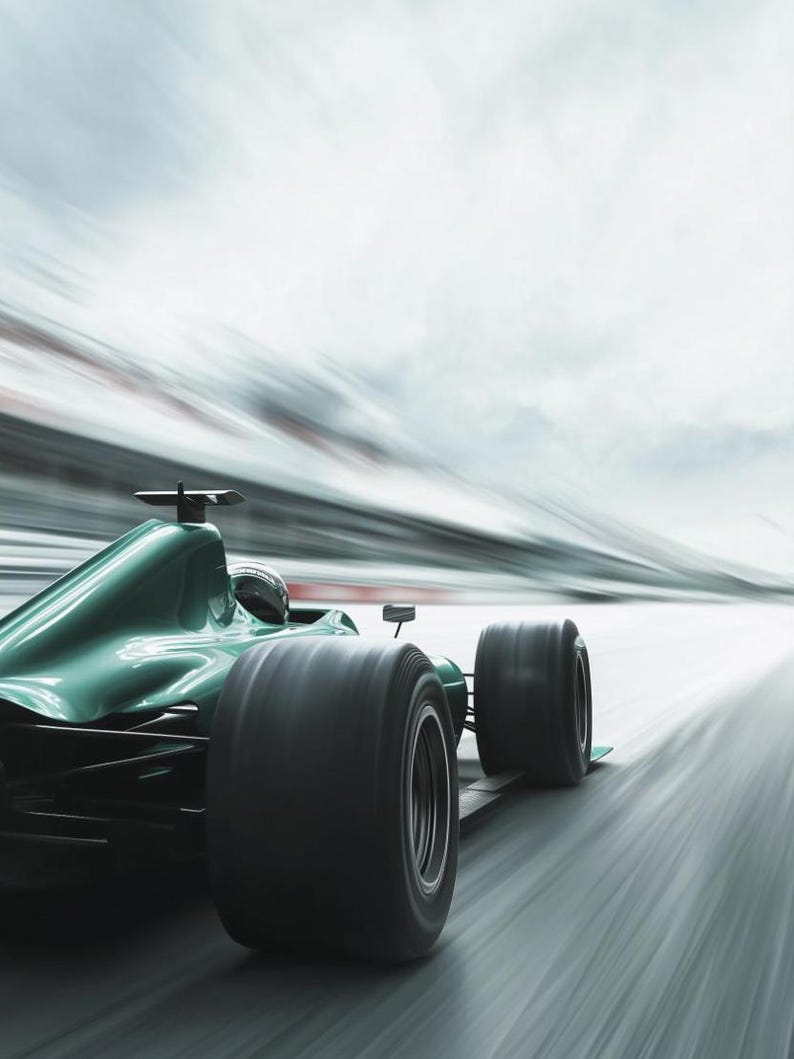 Formula 1 Poster - High-speed Formula 1 Wall Art, Green Racing Car ...