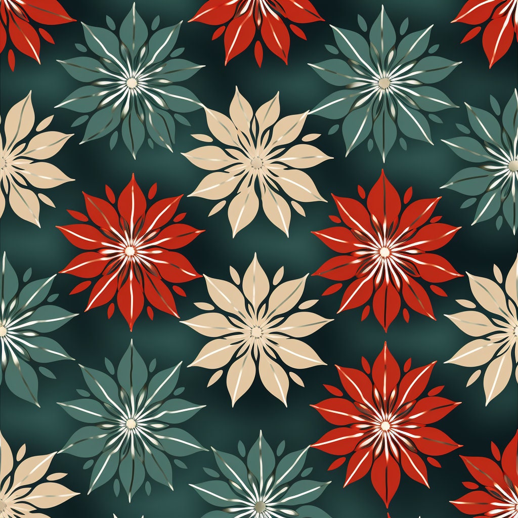 Colorful Christmas Seamless Pattern - Festive Winter Digital Paper ...