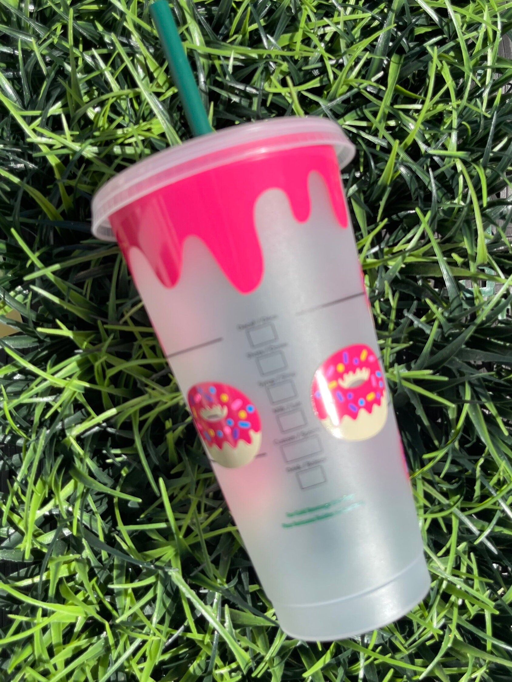 Starbucks Cold Cup Donut Iced Coffee Cup 24 Oz Coffee Venti - Etsy