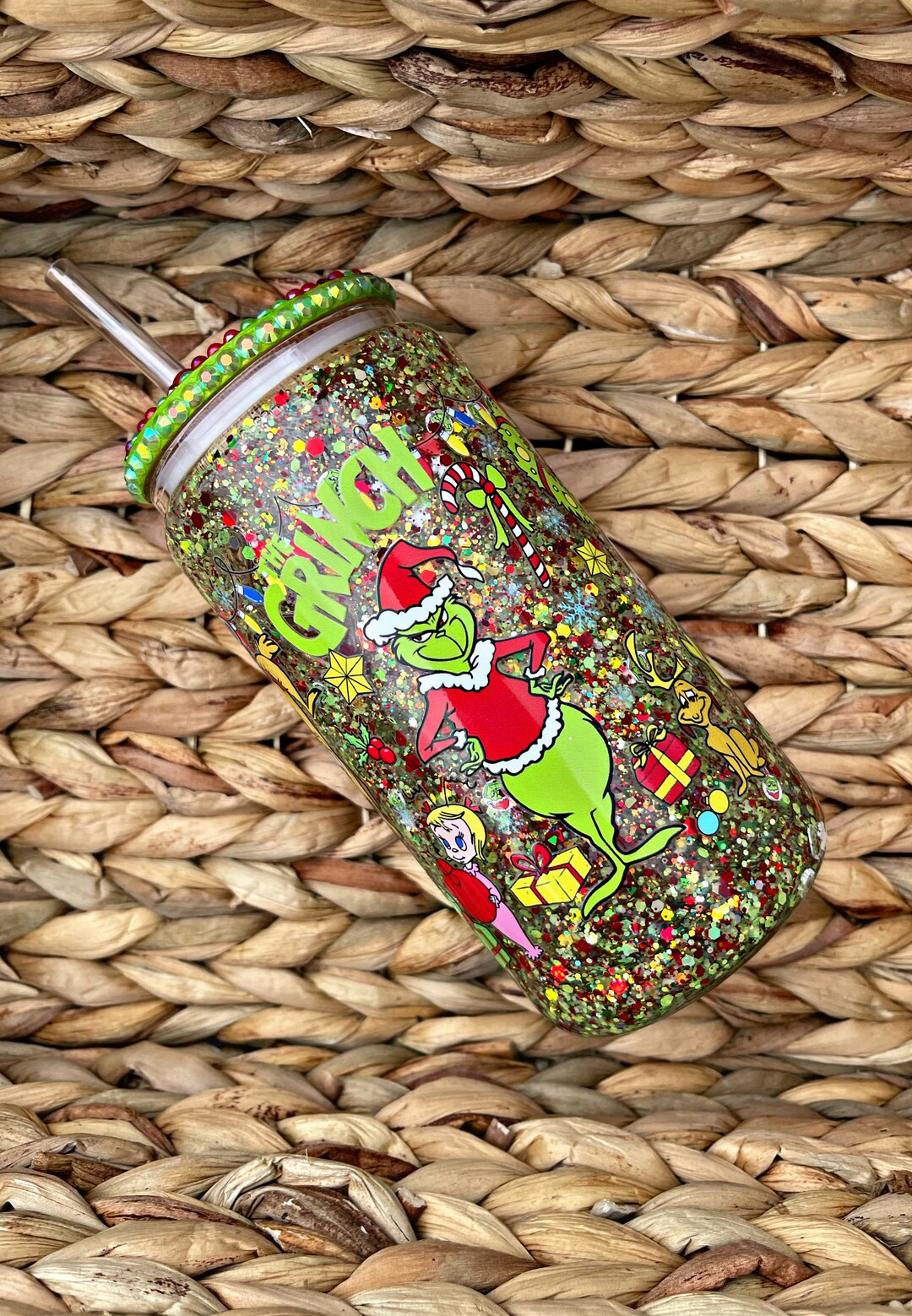 Christmas Snow Globe Cup, Glass Libby Snowglobe Cup, Mr. Grinch 16 Oz ...