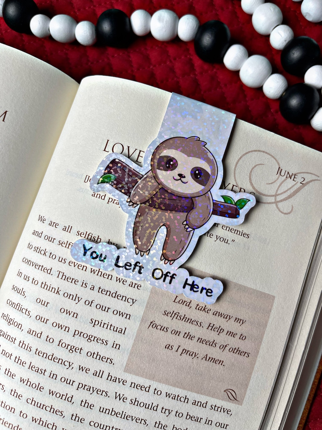 Sloth Bookmark, Sloth Magnetic Bookmark, Reading Accessory, Book Gift ...