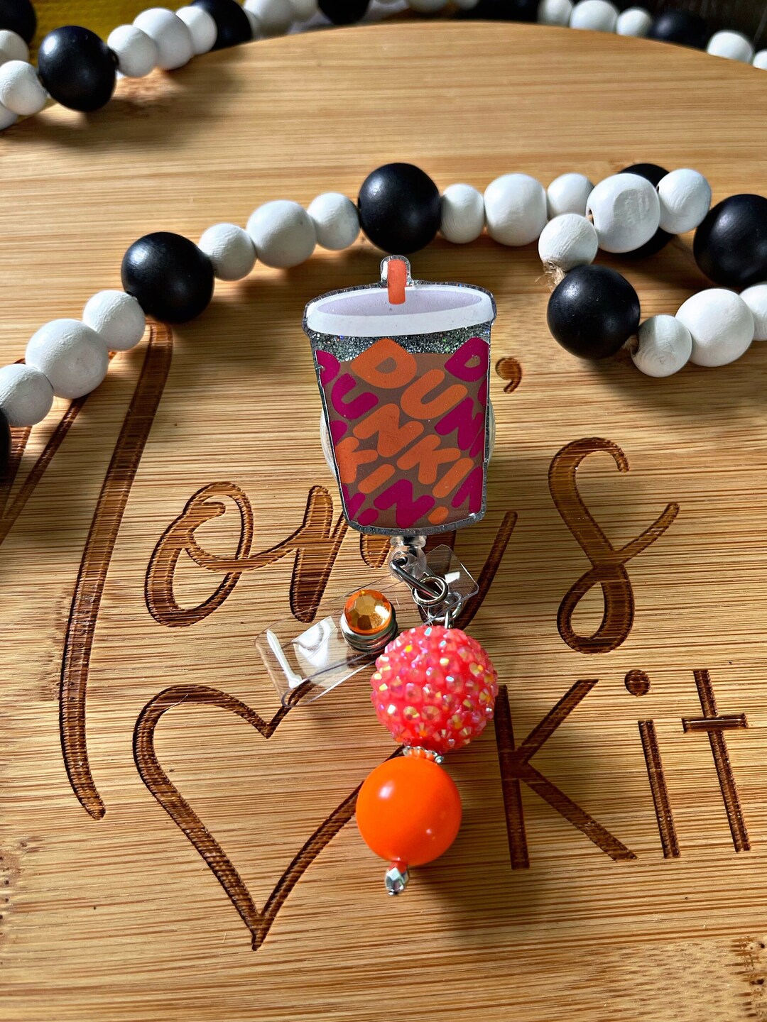 Coffee Badge Reel • Dunkin Inspired Badge Holder - Etsy