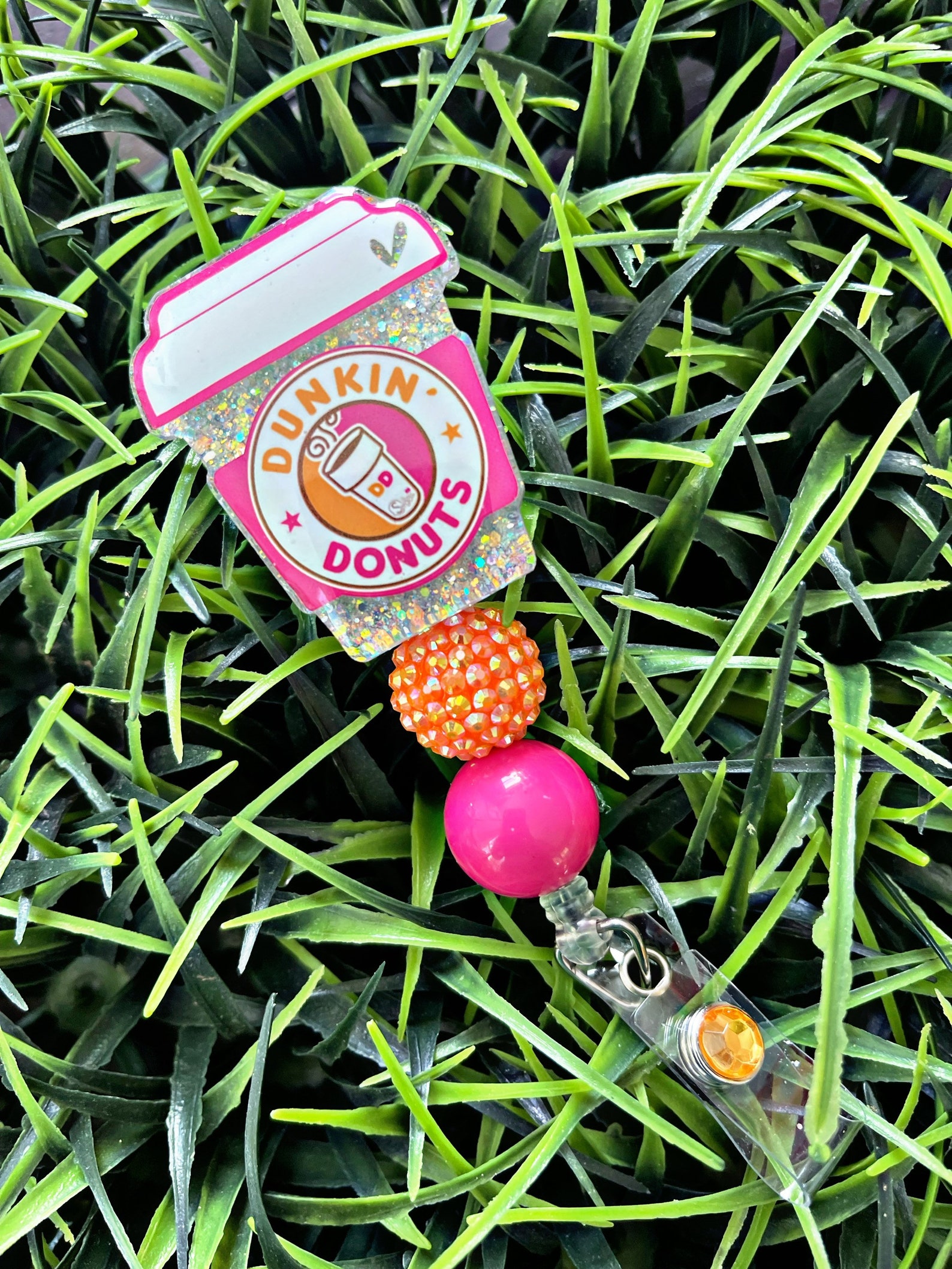 Dunkin Donuts Inspired Badge Reel Dunkie Junkie ID Clip - Etsy