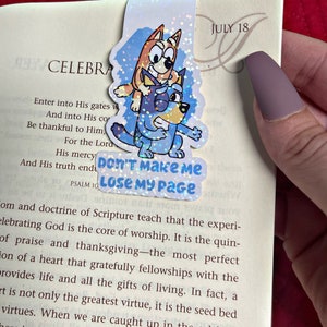 Bluey and Bingo Bookmark, Bluey Magnetic Bookmark, Reading Accessory ...