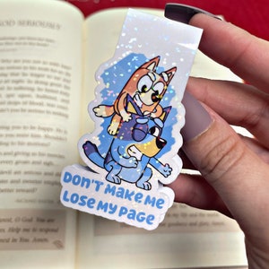 Bluey and Bingo Bookmark, Bluey Magnetic Bookmark, Reading Accessory ...