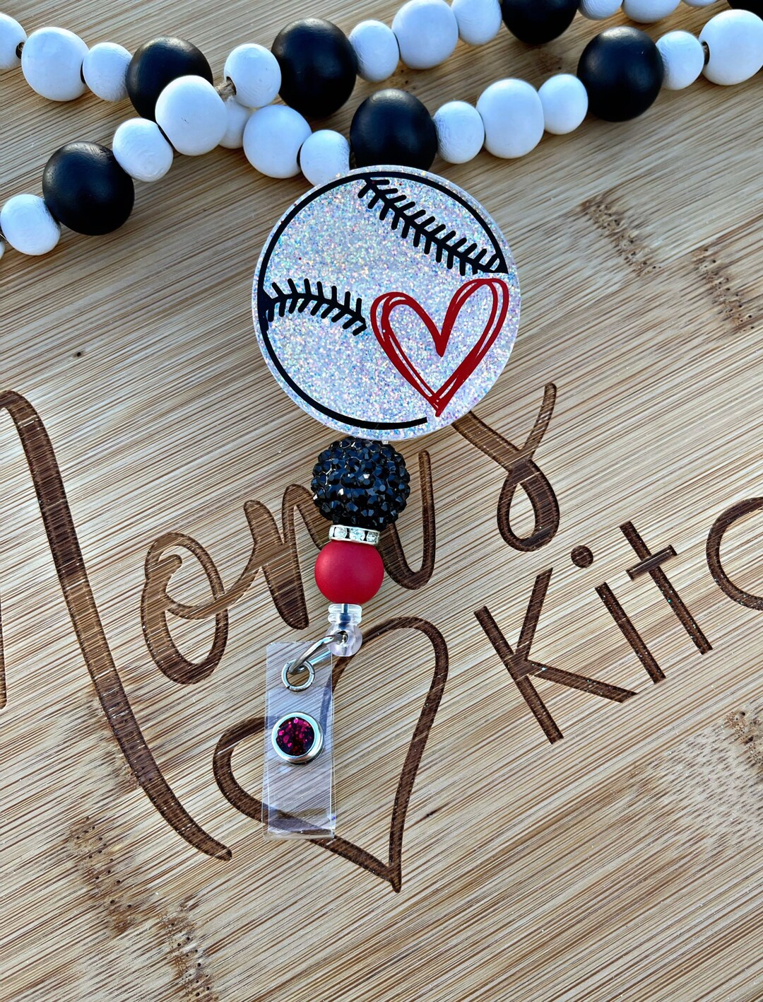 Baseball Badge Reel - Sports RN ID Clip- Home-run Badge Holder- ID ...
