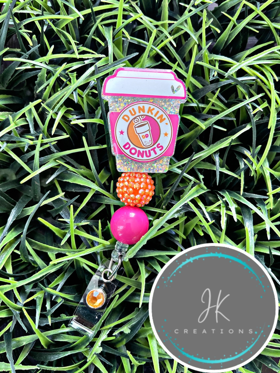 Dunkin Donuts Inspired Badge Reel Dunkie Junkie ID Clip - Etsy
