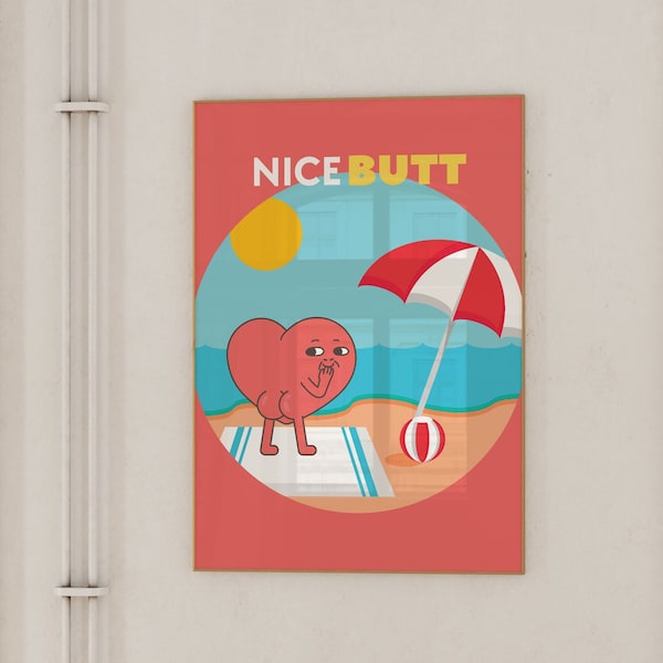 Beach Butt Print Etsy