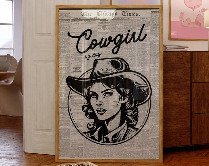 Cowgirl Art-western Art Print-wild West Art-trendy Wall Art-trendy ...