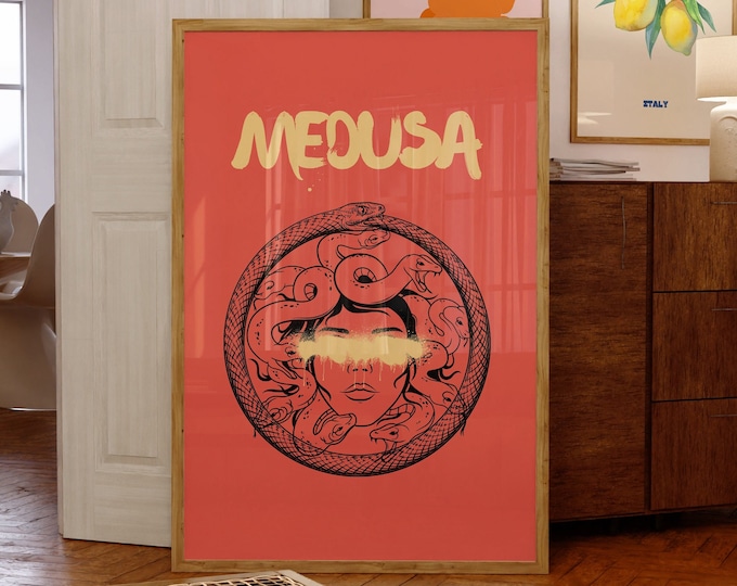Retro Medusa Poster-trendy Medusa Wall Art-preppy Medusa Print-medusa ...