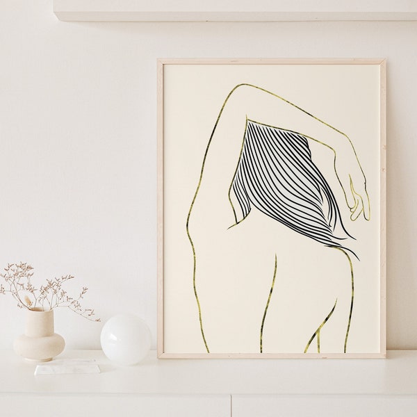 Woman Back Drawing - Etsy