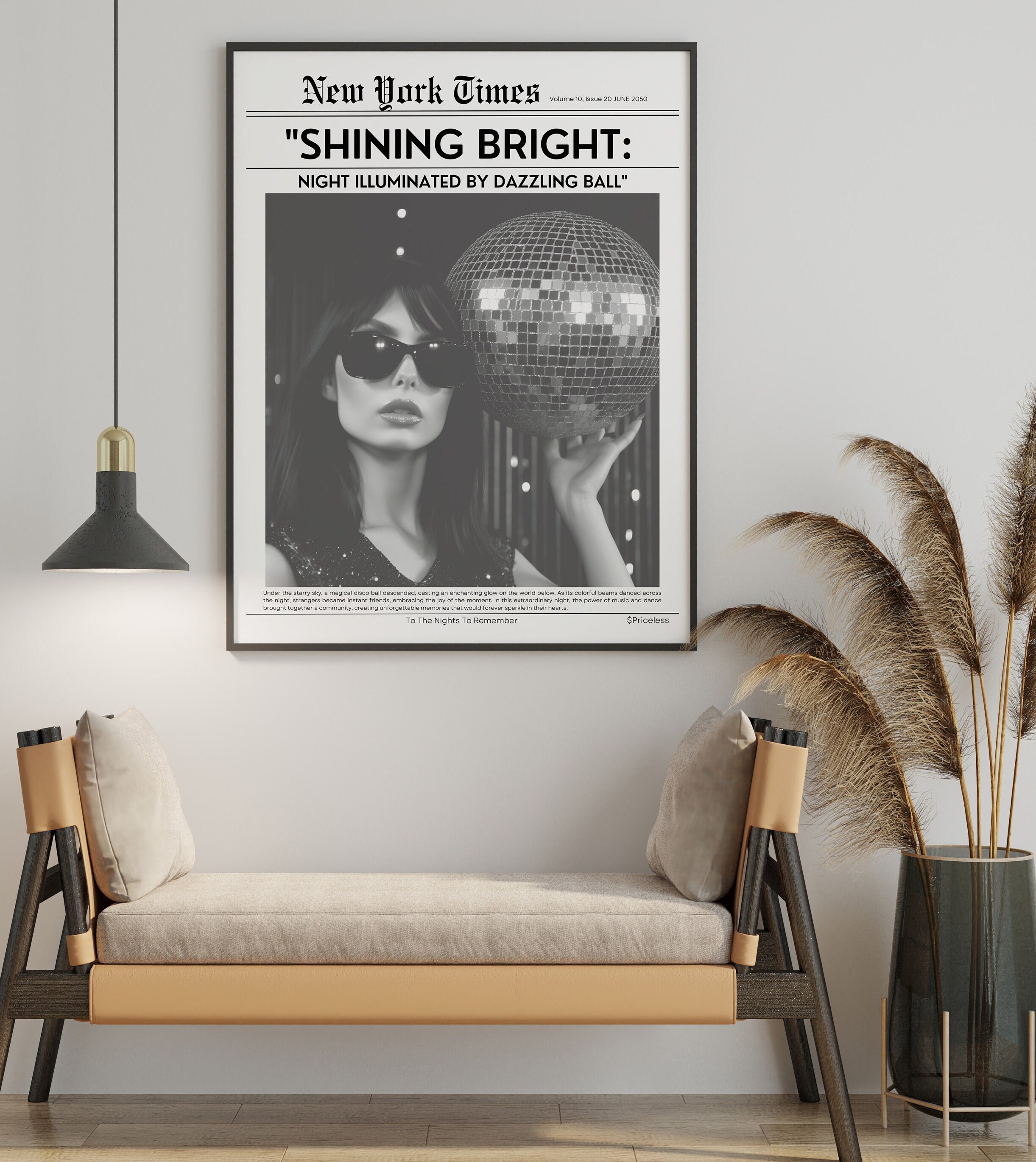Newspaper Wall Art New York Times Print Retro Vintage Bar Cart Etsy
