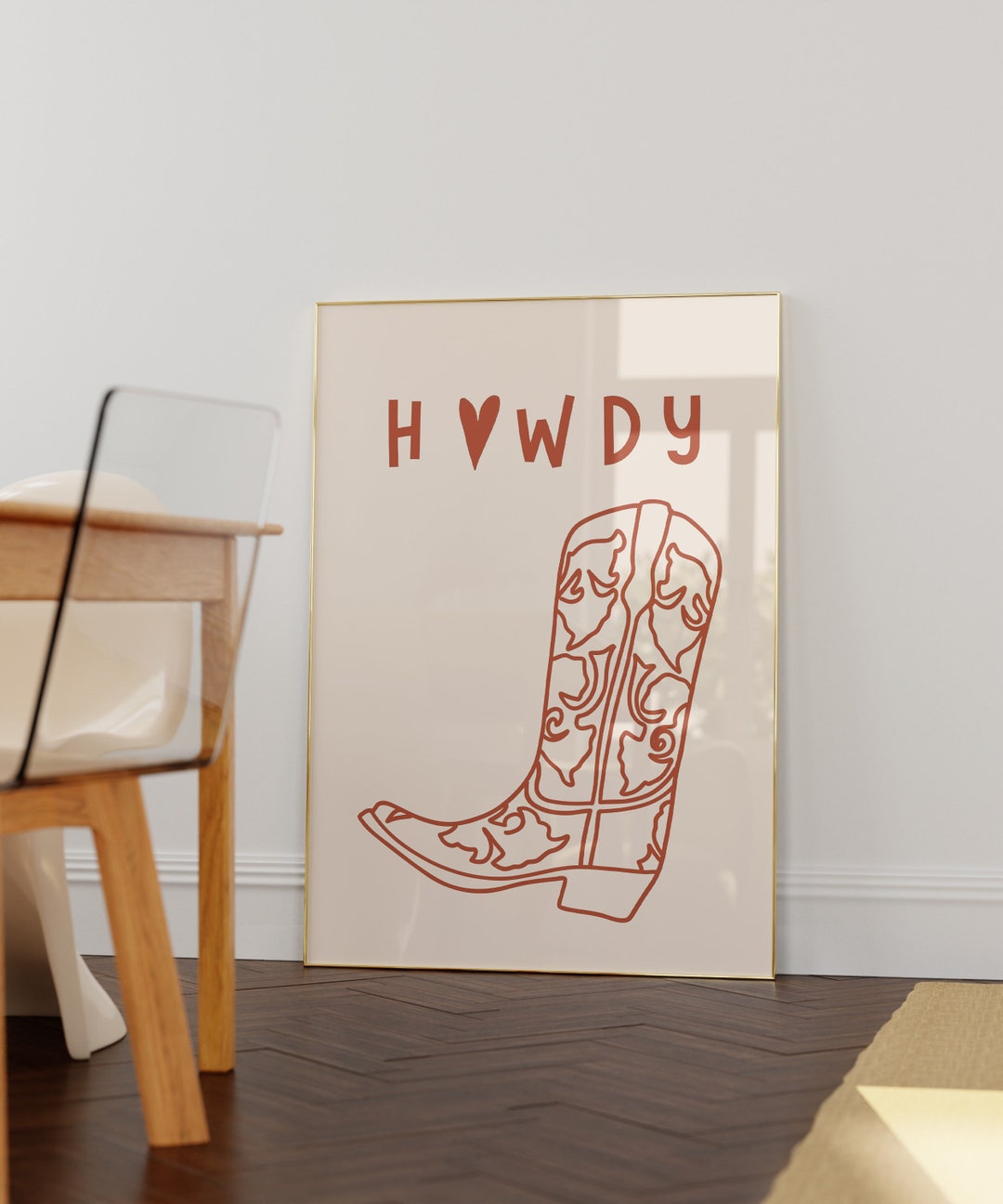 Cowgirl Boots Art Print-howdy Typography Art-western Decor-southwestern ...