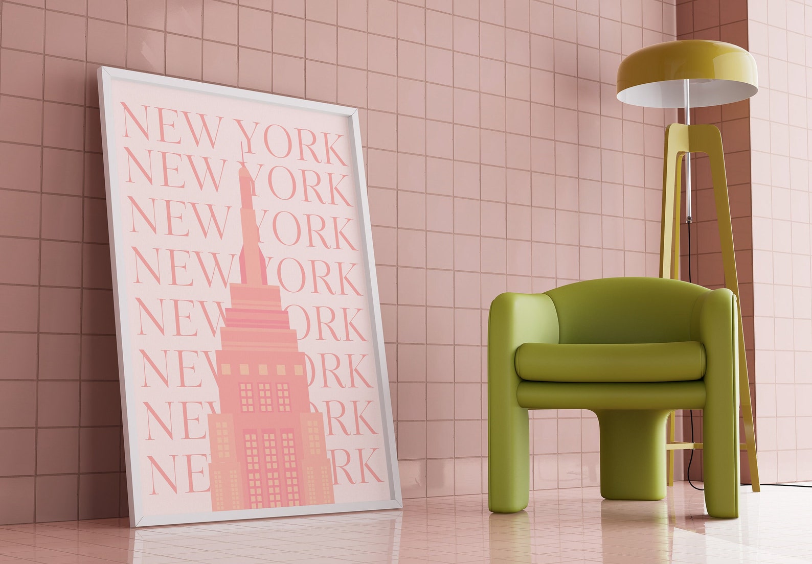 New York City Travel Print-cute Trendy Wall Art-pink NYC Travel ...