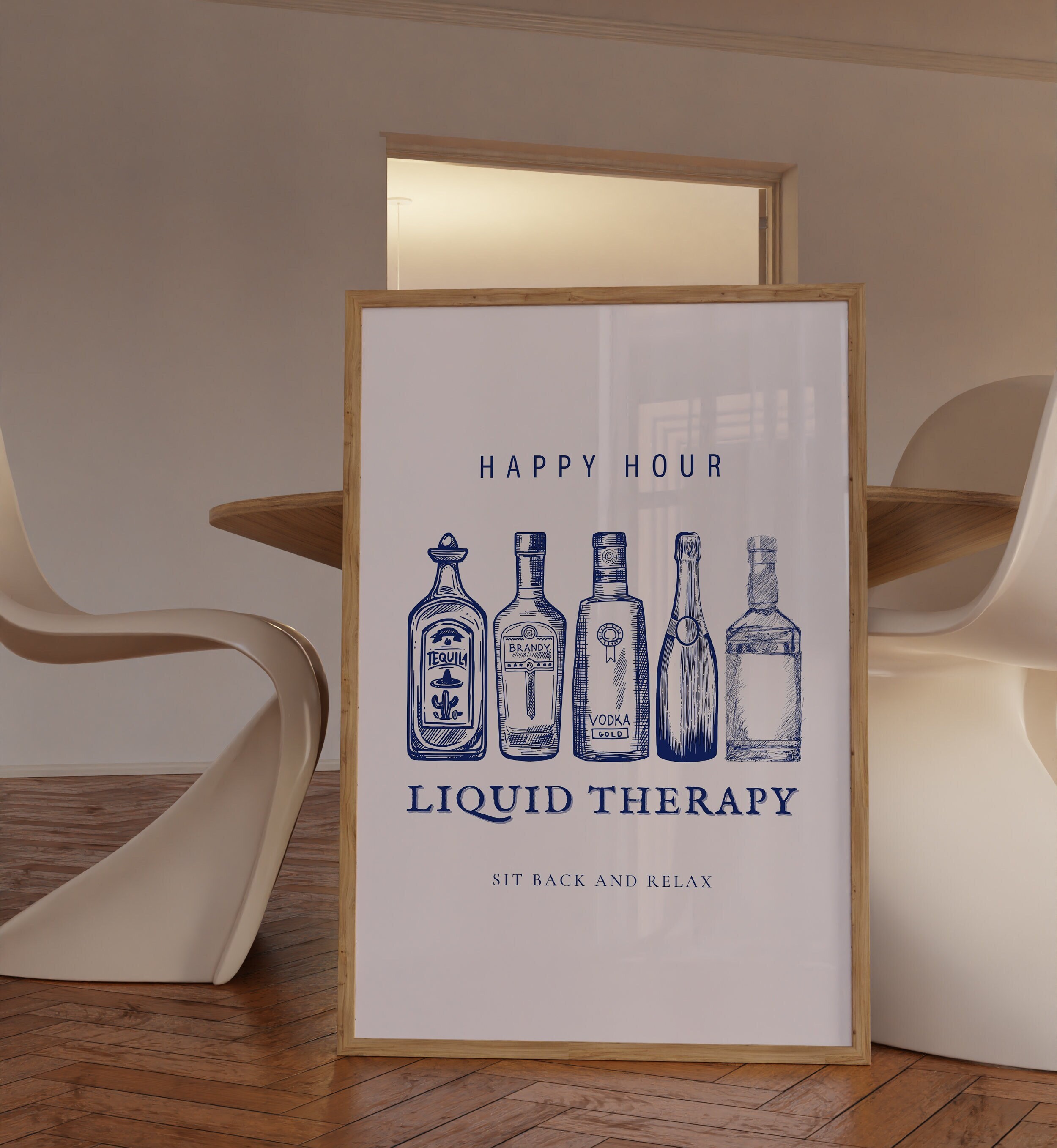 Liquid Therapy Wall Print-retro Tequila Poster-bar Cart - Etsy