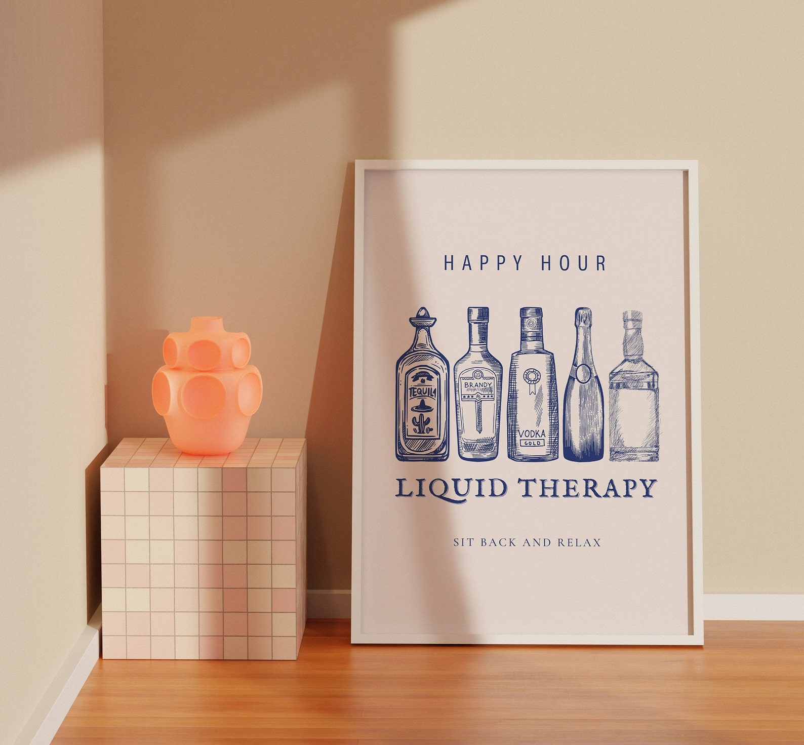 Liquid Therapy Wall Print-retro Tequila Poster-bar Cart - Etsy