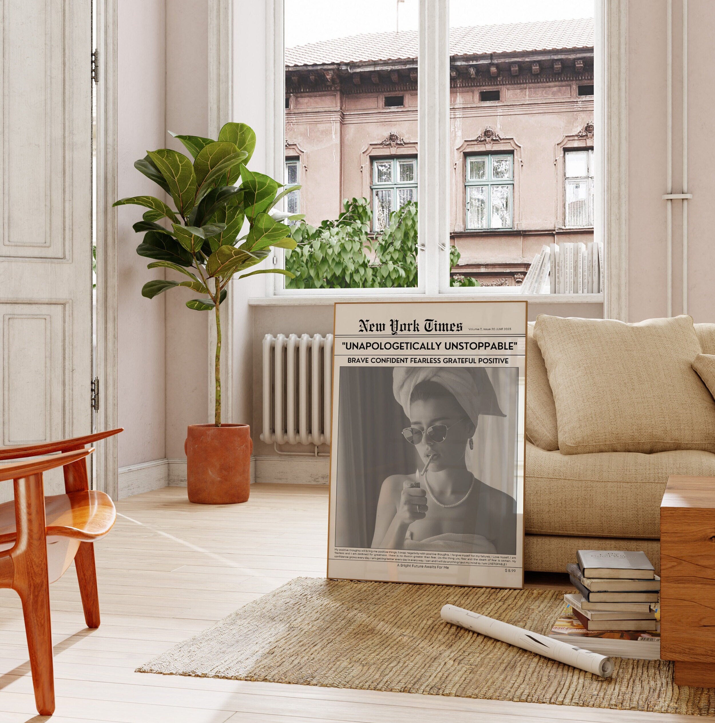 Newspaper Wall Art-new York Times Print-retro Vintage Bar Cart Art-it ...