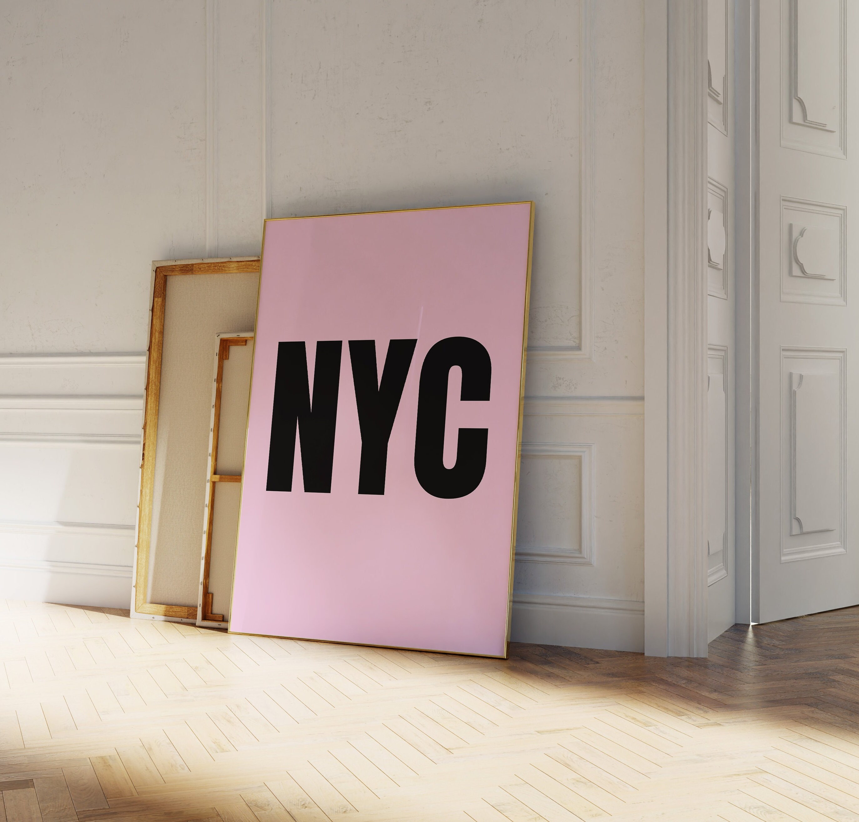 New York City Travel Print-cute Trendy Wall Art-pink NYC Travel ...