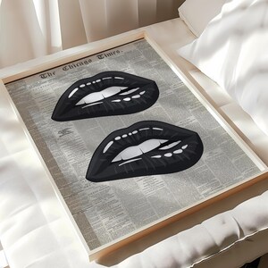 Lips Poster-70s Art Print-wall Print-preppy Poster-trippy Wall Art ...