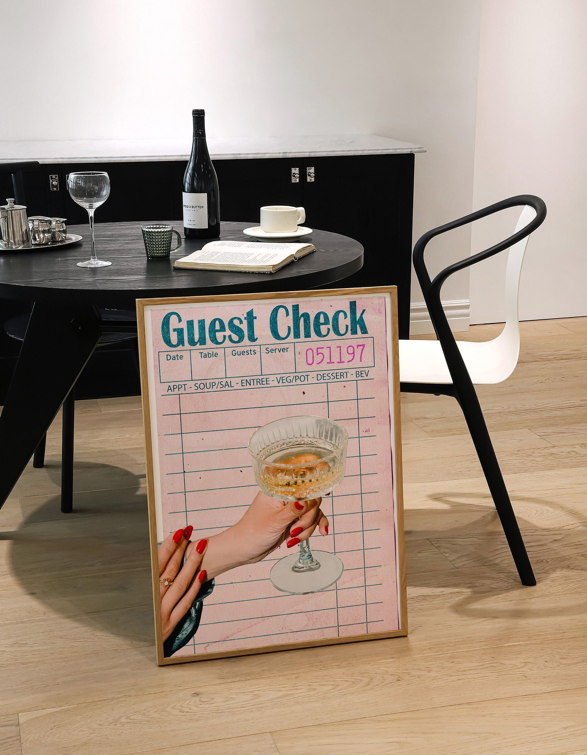 Retro Guest Check Cheers Cocktail Printable Art-trendy Guest Check ...