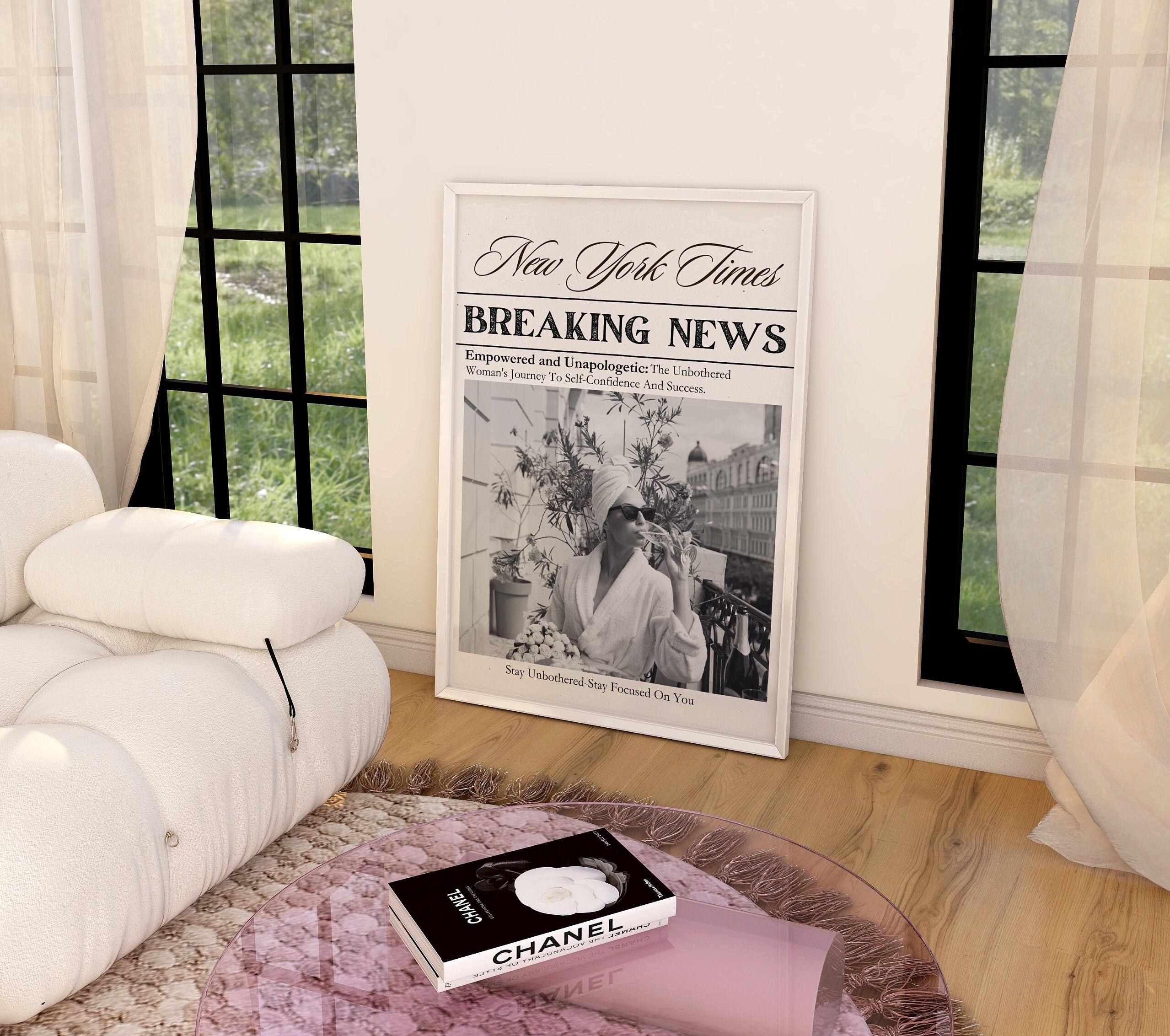 Retro Unbothered Newspaper Wall Art-new York Times - Etsy