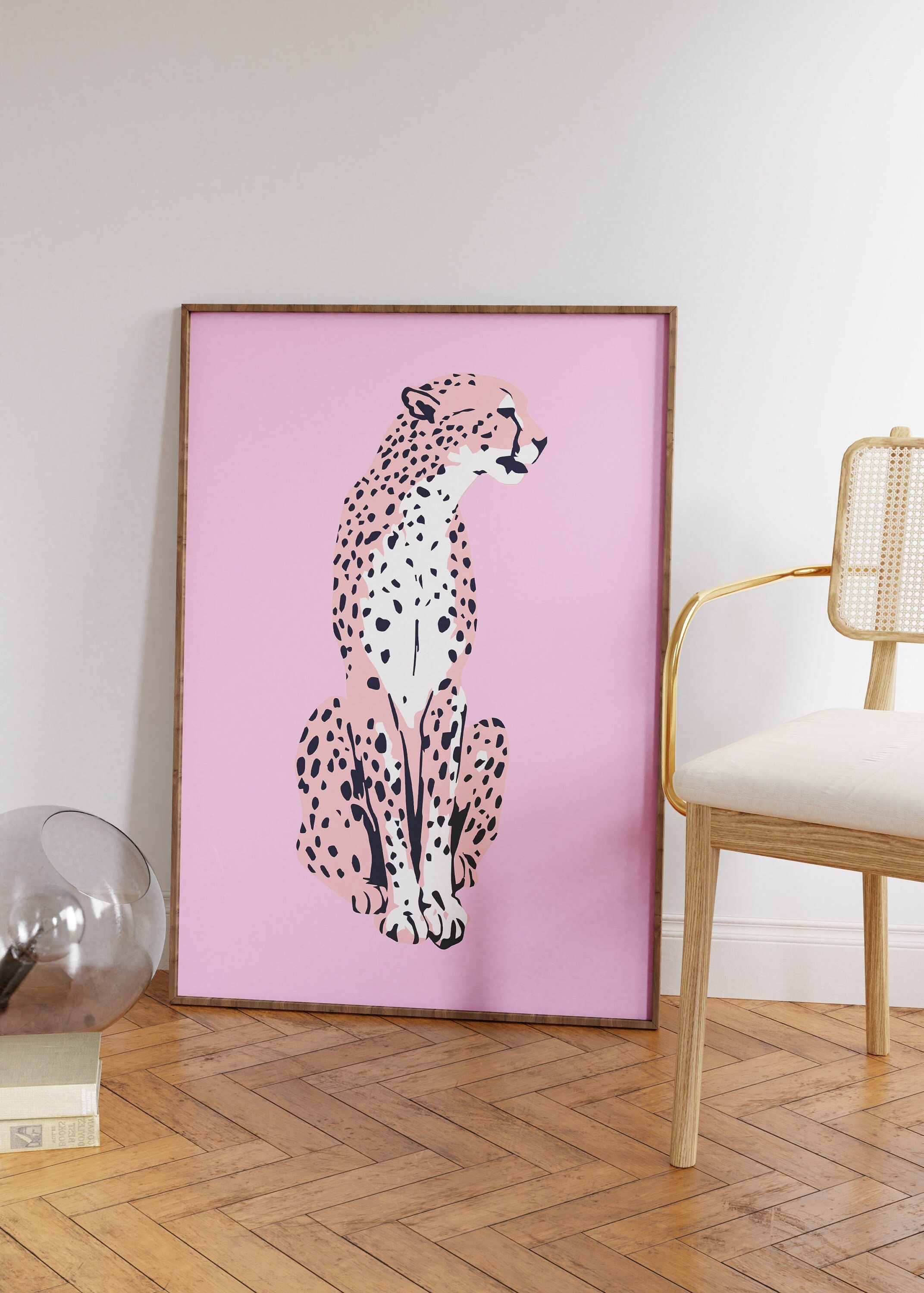 Cheetah Cats Animal Modern Boho Art-preppy Room Decor-cheetah Print ...