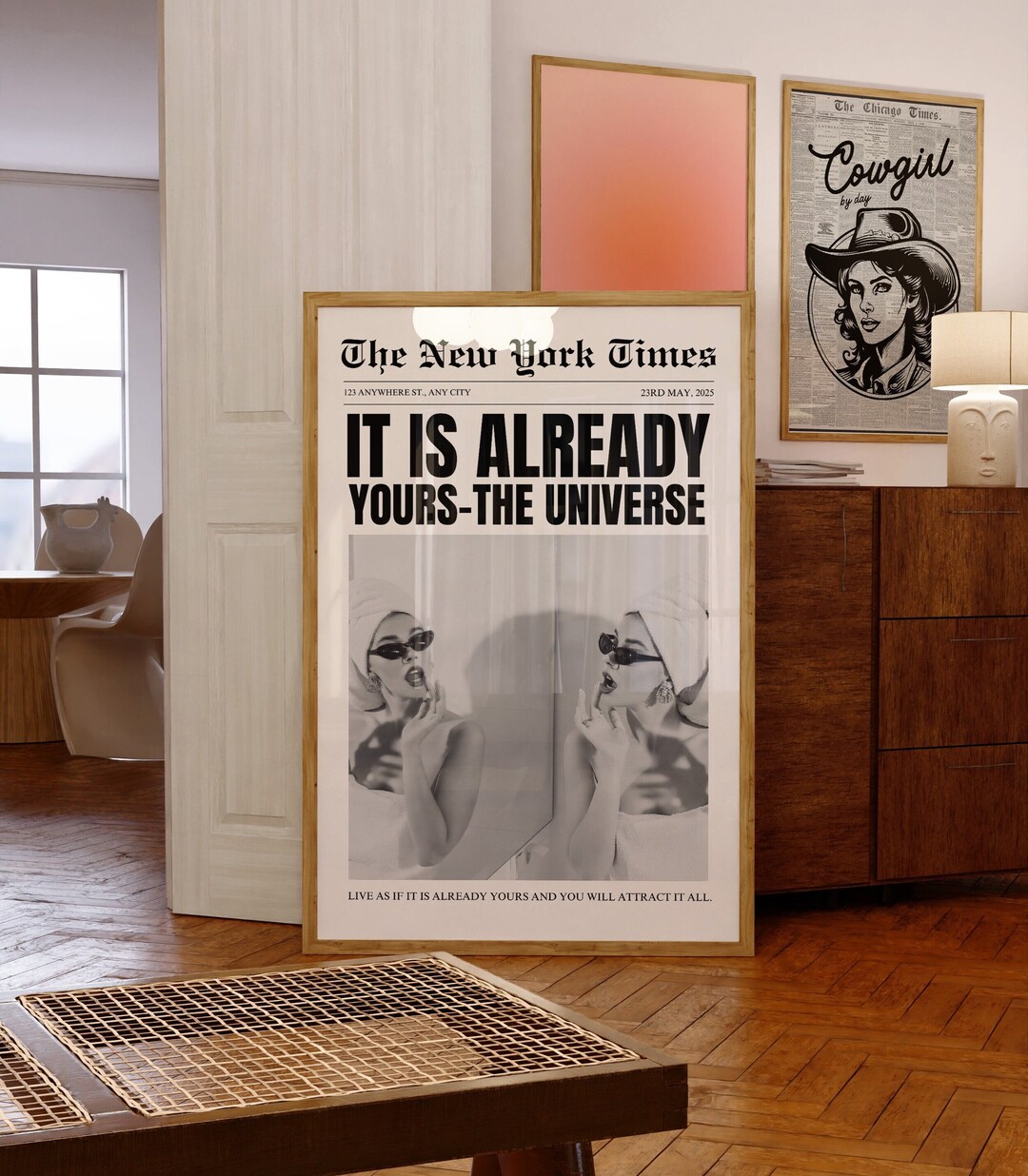 Manifestation Art Print-its Already Yours Newspaper Wall Art-retro ...