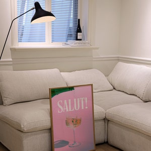 Retro Salut Cheers Art Print-preppy Bar Cart Art Decor-trendy Bar Art ...