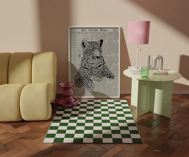 Jaguar Wall Art-big Cat Prints-trendy Newspaper Wall Art-leopard Wall ...