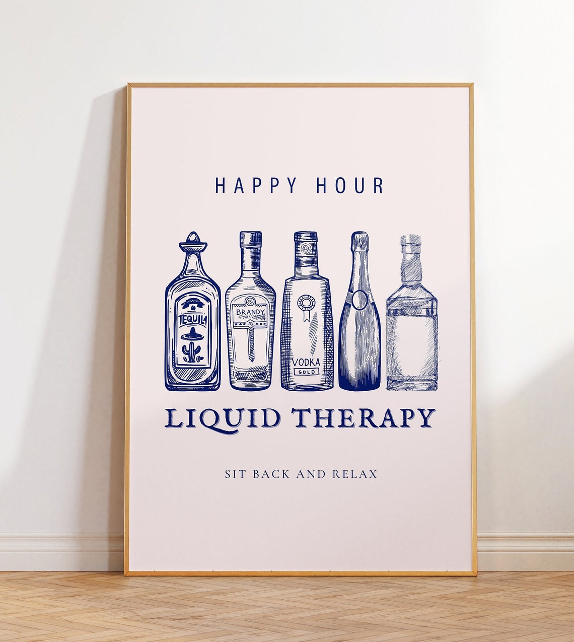 Liquid Therapy Wall Print-retro Tequila Poster-bar Cart - Etsy