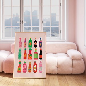 Hot Sauce Illustrated Art Print-mexican Hot Sauce Poster-southern Hot ...