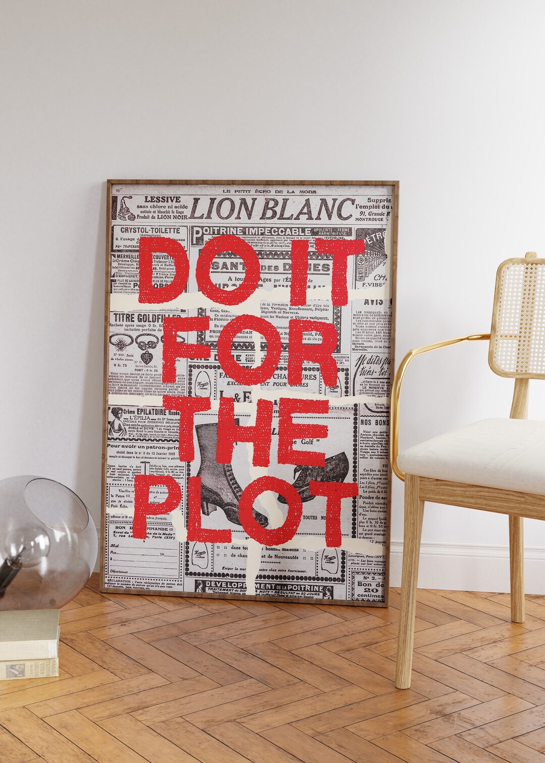 Do It for the Plot Retro Newspaper Print-trendy Wall Art Prints ...