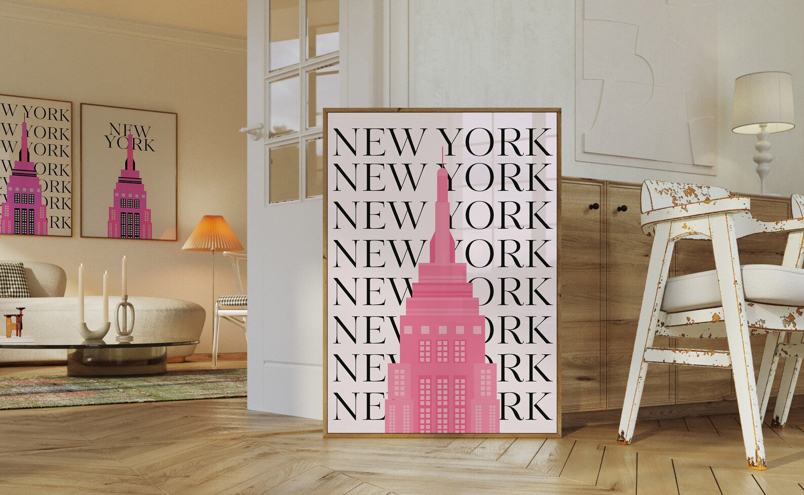 New York City Travel Print-cute Trendy Wall Art-pink NYC Travel ...