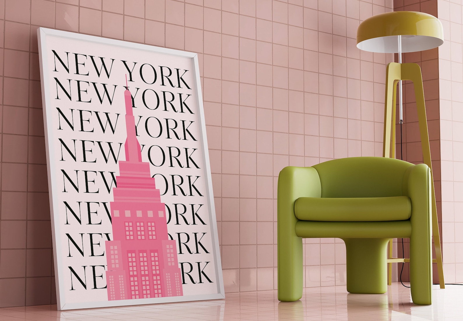 New York City Travel Print-cute Trendy Wall Art-pink NYC Travel ...