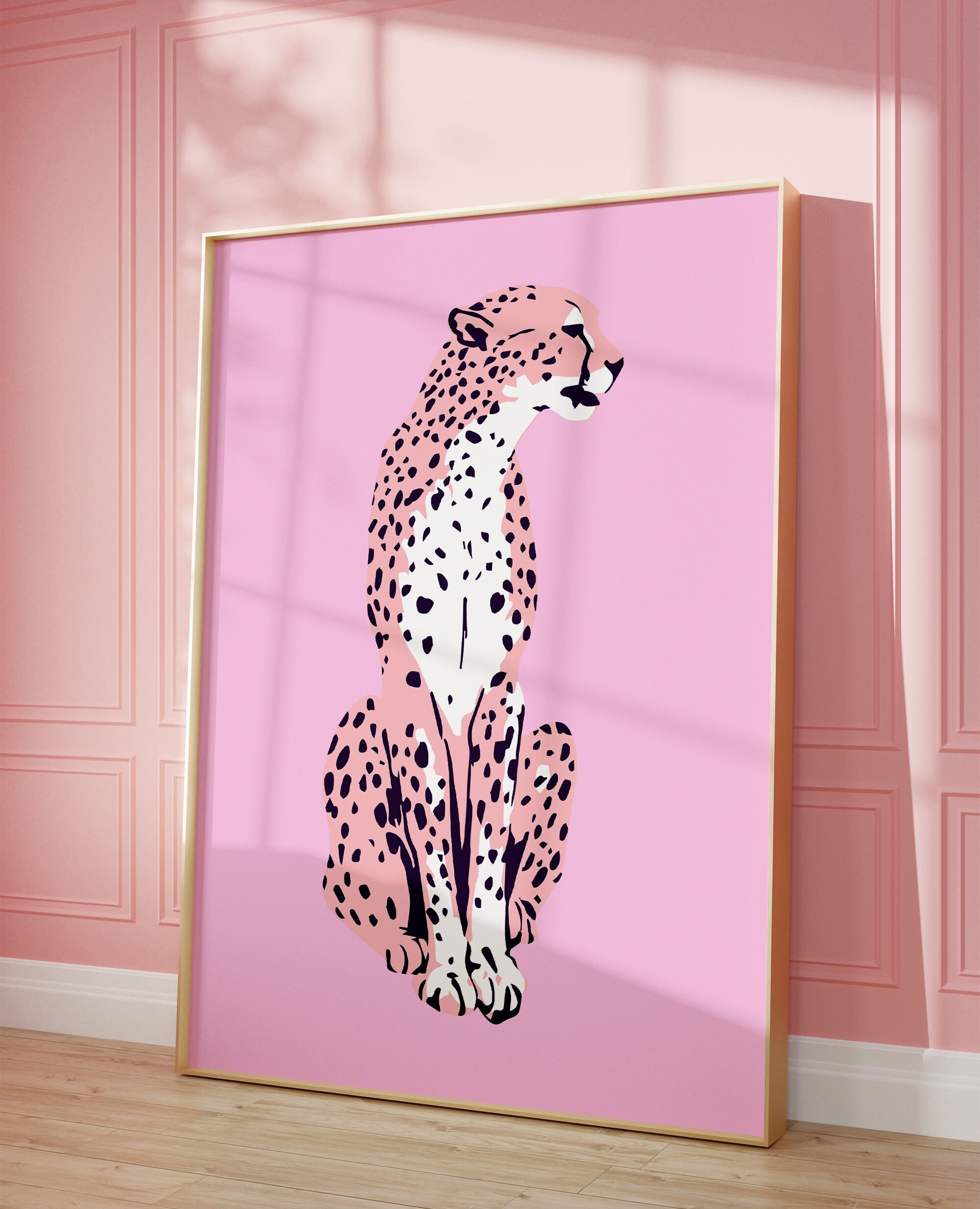 Cheetah Cats Animal Modern Boho Art-preppy Room Decor-cheetah - Etsy