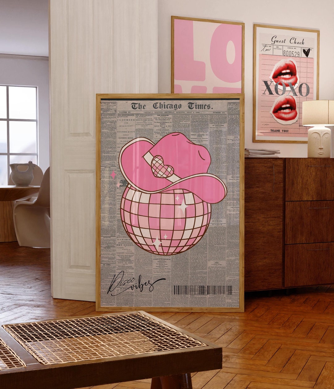 Disco Cowgirl Poster-apartment Wall Decor-trendy Bar Cart Wall Decor ...