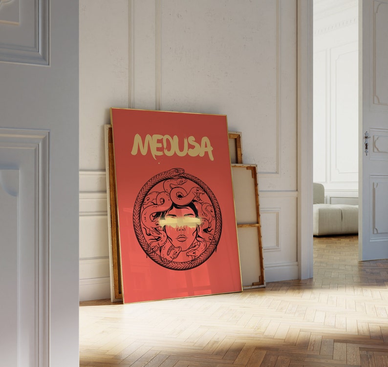 Retro Medusa Poster-trendy Medusa Wall Art-preppy Medusa Print-medusa ...