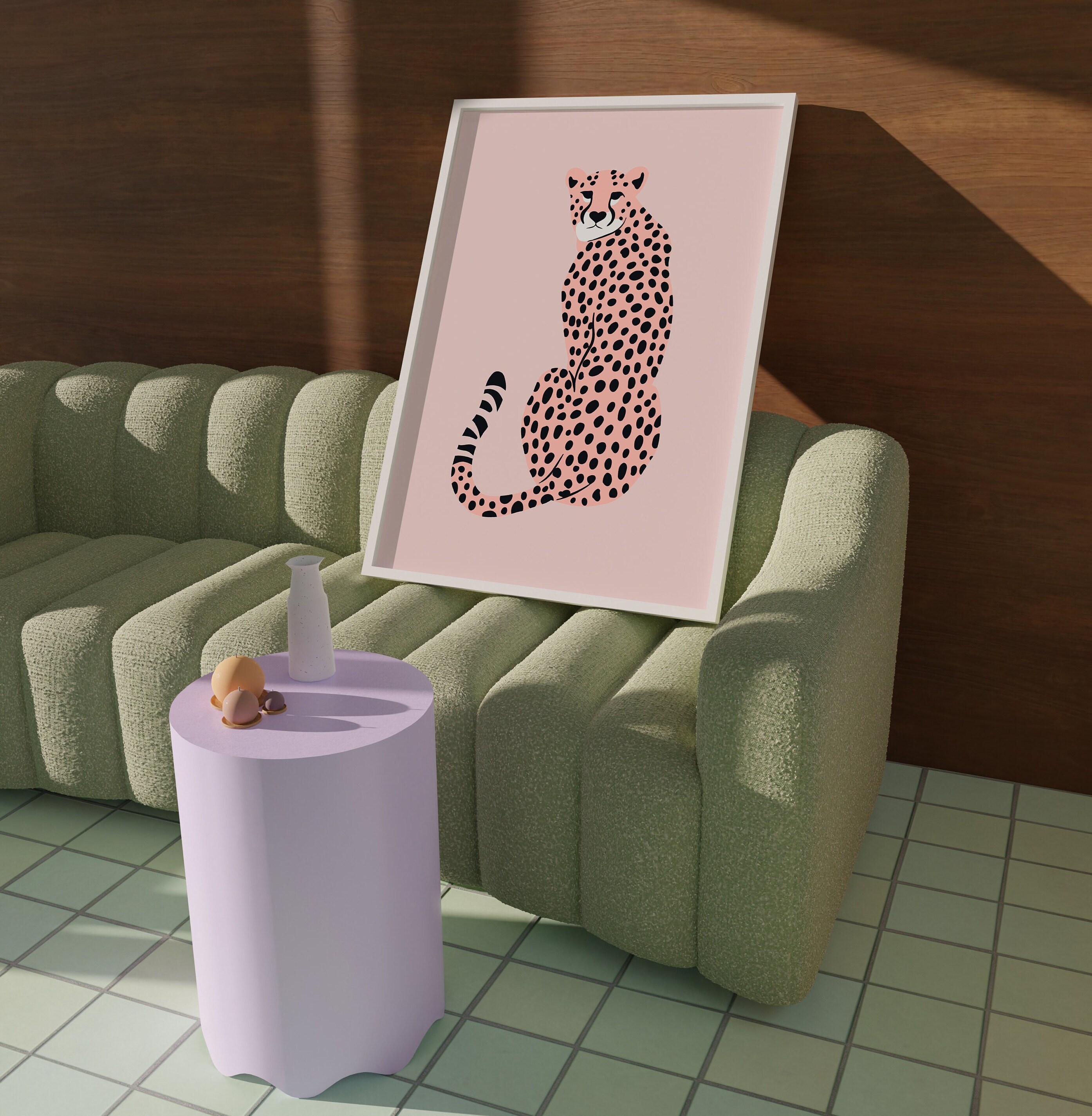 Aesthetic Pink Cheetah Animal Art Print-trendy Art - Etsy