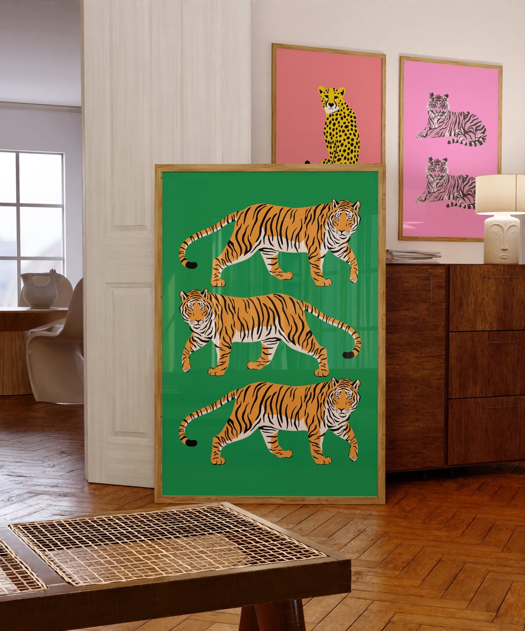 Tiger Art Print-large Tiger Wall Art-trendy Art Prints-dorm Decor-funky ...