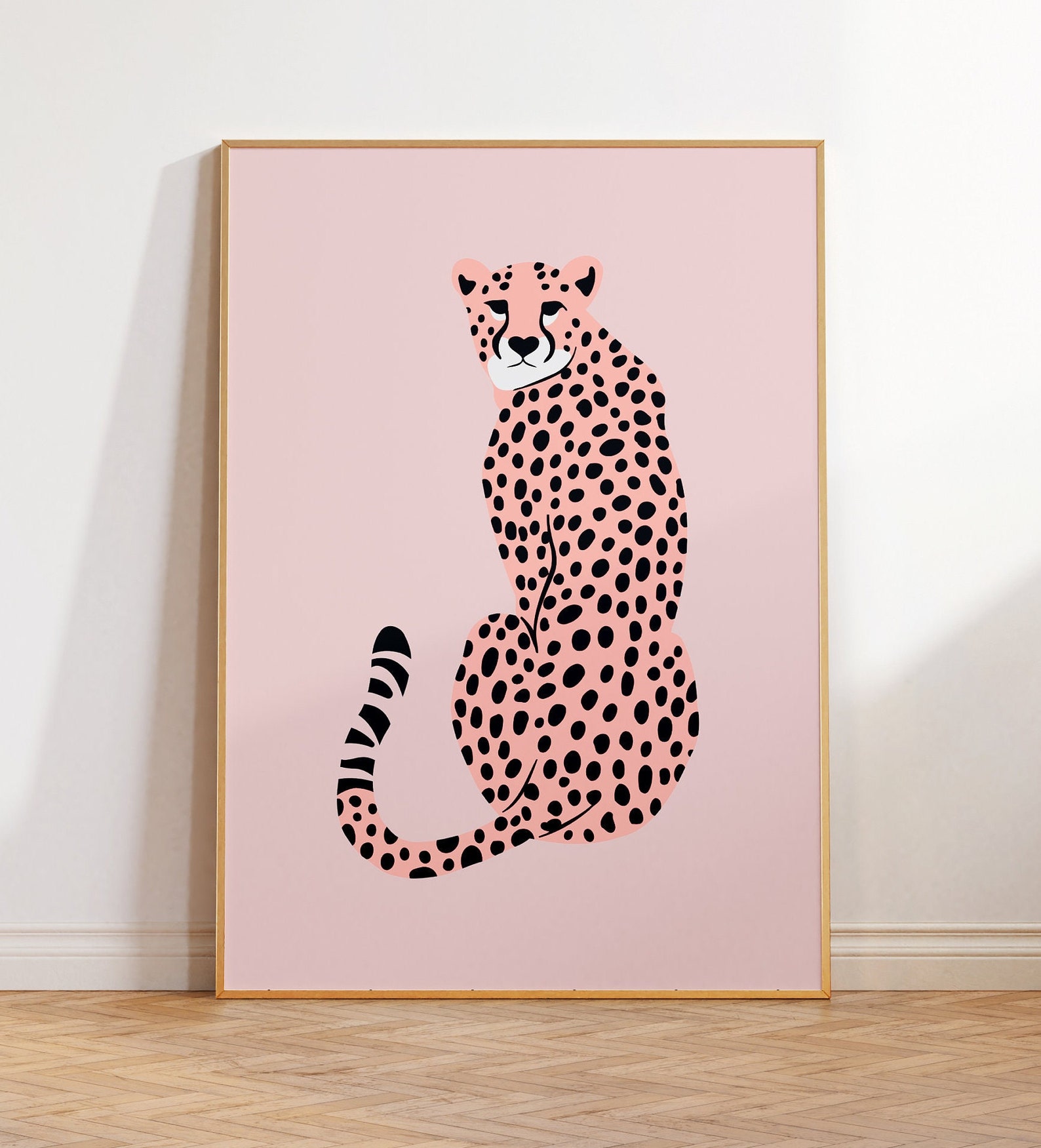 Aesthetic Pink Cheetah Animal Art Print-trendy Art Prints-preppy Dorm ...