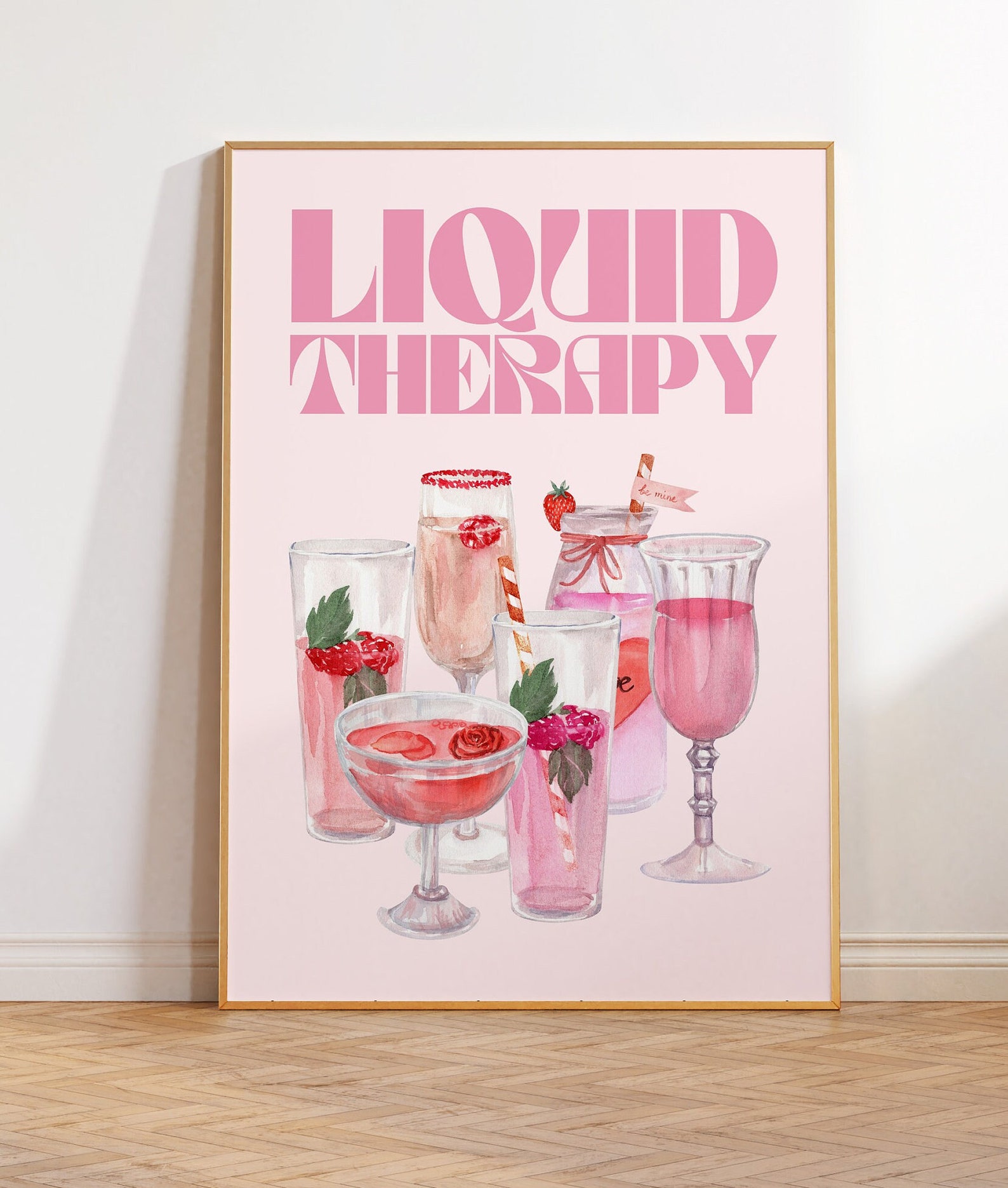Liquid Therapy Wall Print-retro Kitchen Wall Decor-bar Cart Art-digital ...
