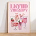 Liquid Therapy Wall Print-retro Kitchen Wall Decor-bar Cart Art-digital ...