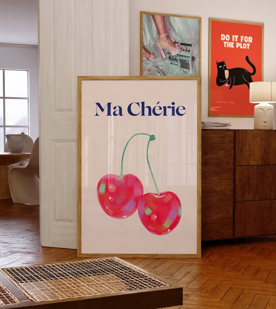 Trendy Cherry Poster-funky Wall Deco-70s Psychedelic Print-retro Wall ...