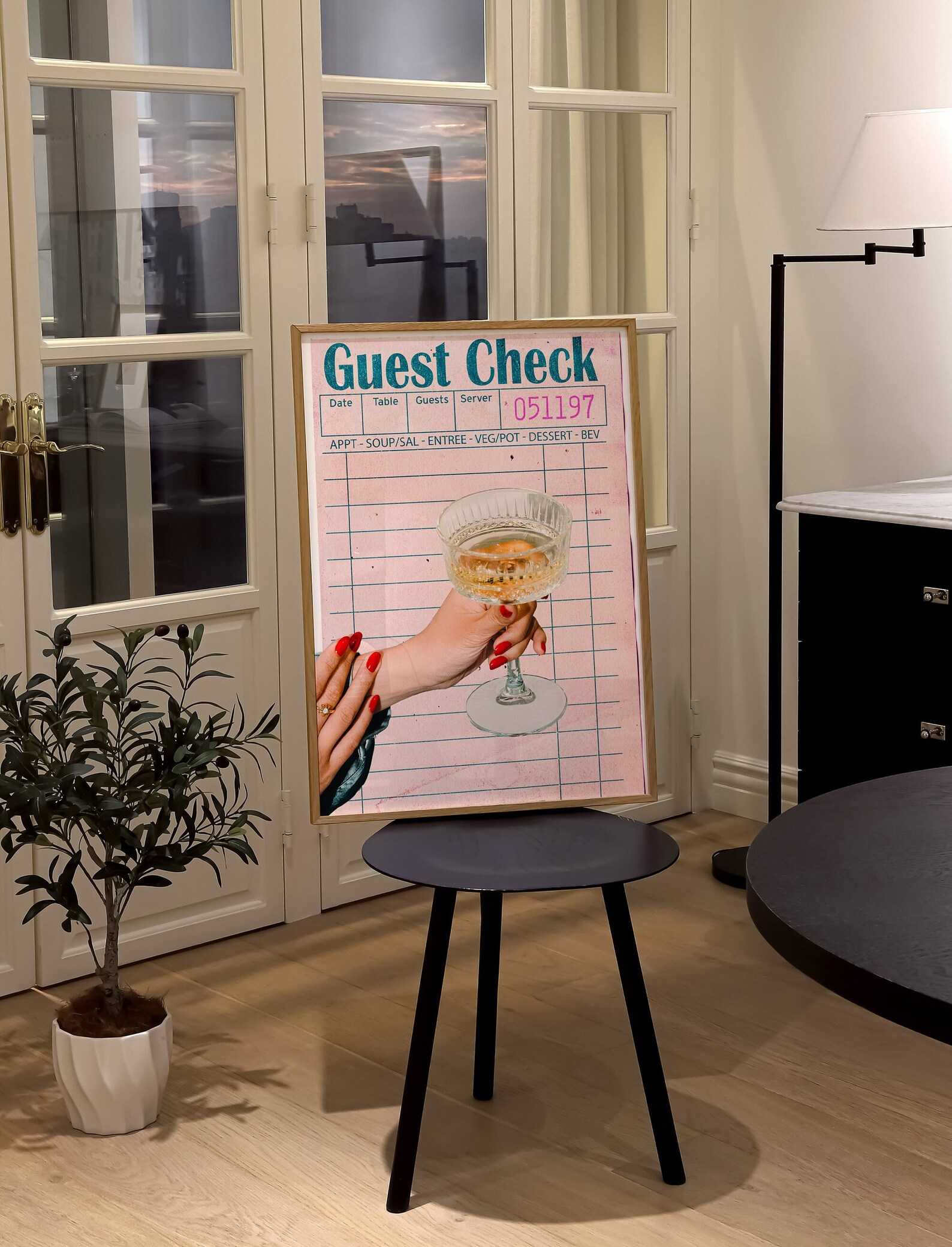 Retro Guest Check Cheers Cocktail Printable Art-trendy Guest Check ...