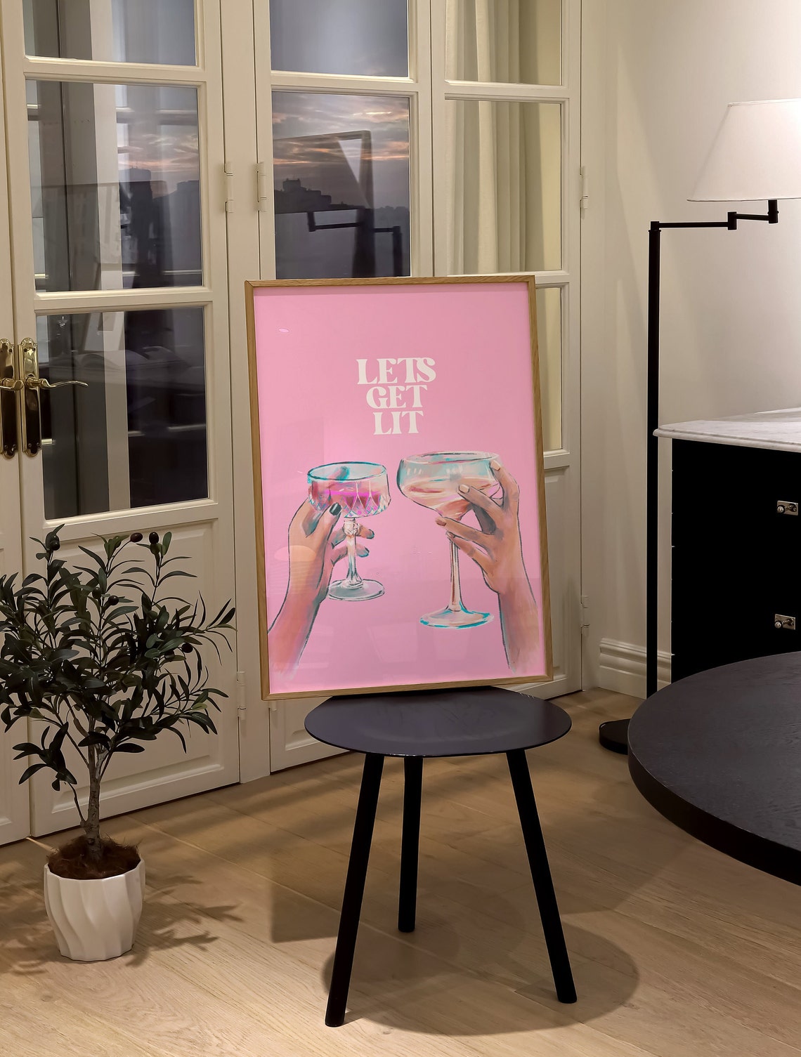 Aesthetic Let's Get Lit Cocktail Print-retro Alcohol - Etsy